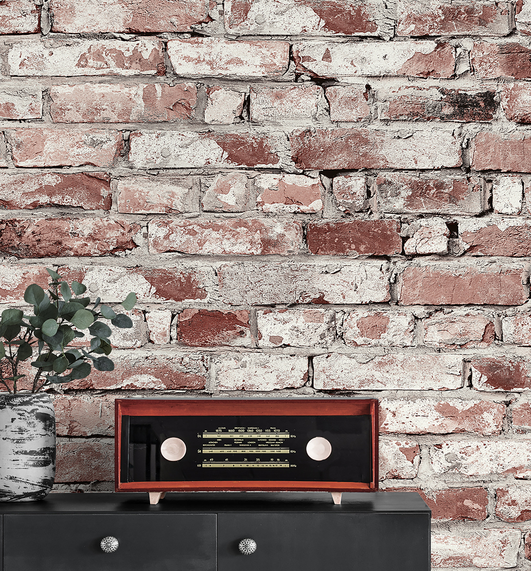 17 Stories Surface Style Brickwork 18' L x 20.5" W Peel and Stick ...