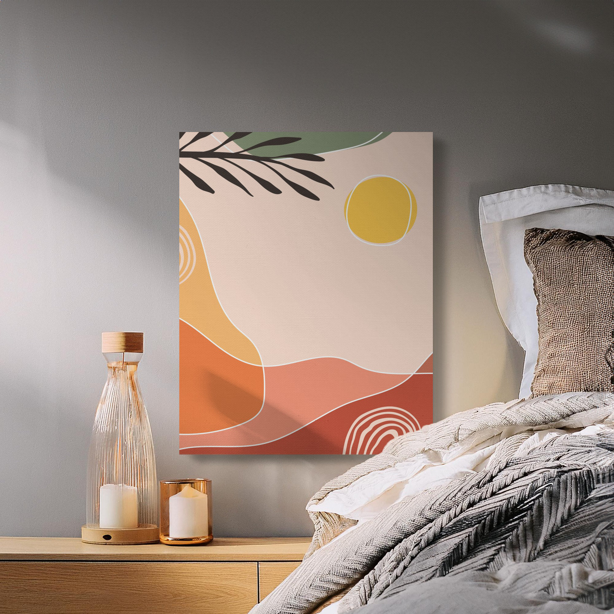 Lark Manor Abstract Shapes Canvas Wall Art, Modern Boho Decor, Gallery ...