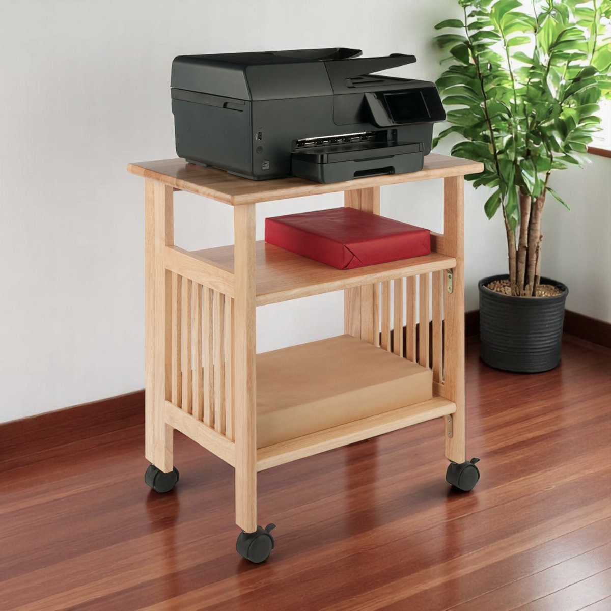 Livi Homes Marco Natural Foldable Printer Stand | Wayfair