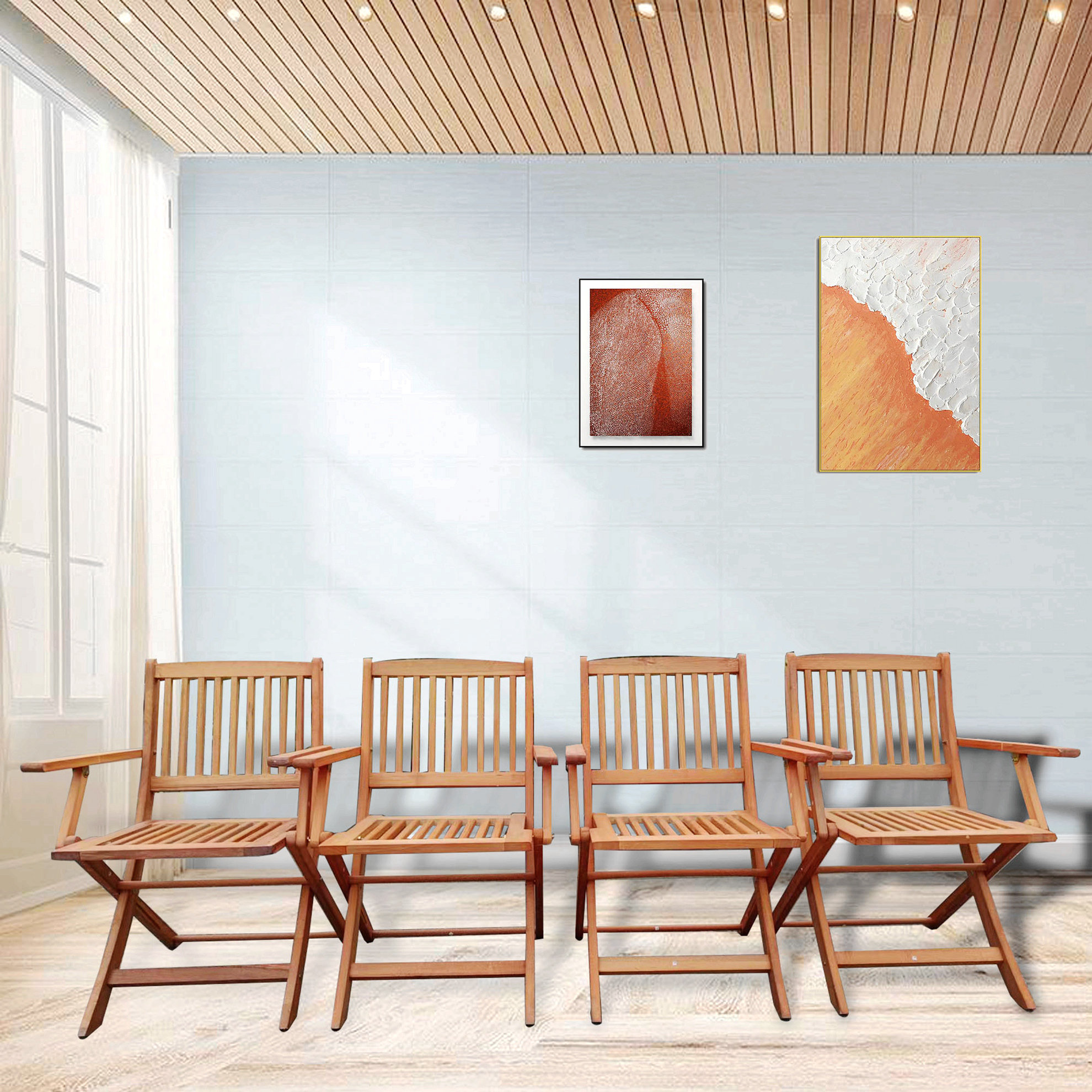 Red Barrel Studio® Foldable Patio Dining Chair, 4 Folding Chairs ...