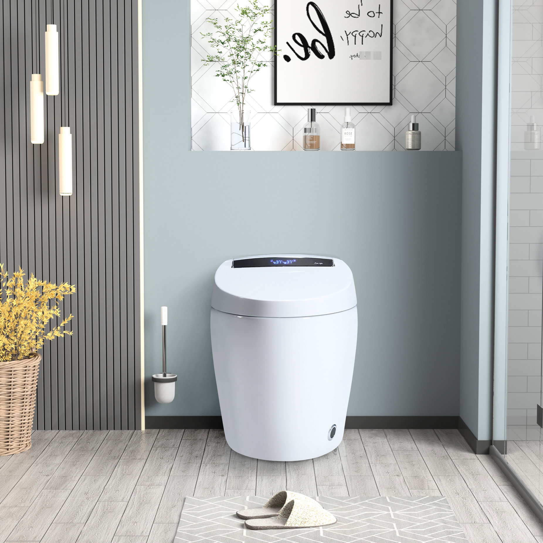 Crafted Palm Auto Open/Close Seat Bidet Toilet - Energy Efficient ...