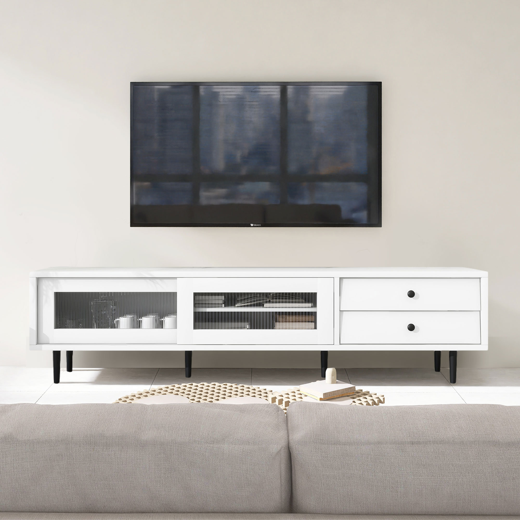 George Oliver TV Stand For Tvs Up To 75", Chic Elegant Design TV Stand ...