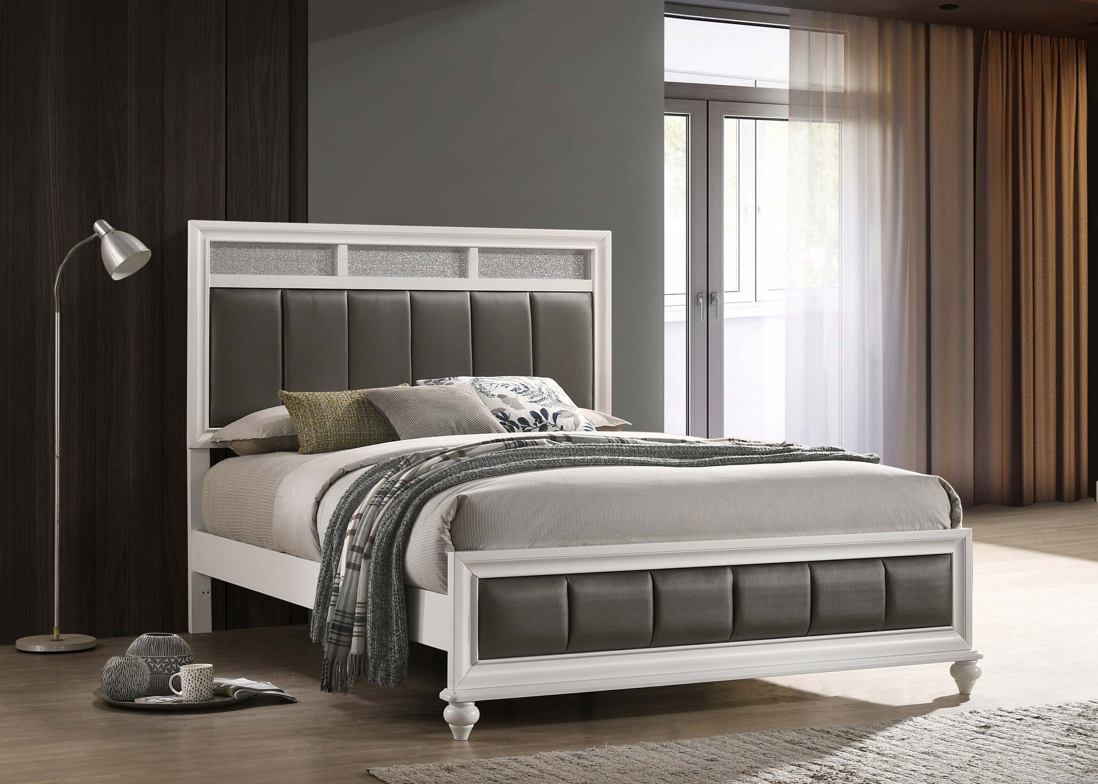 SOL Strong Barzini Queen Upholstered Bed Black/Gray | Wayfair