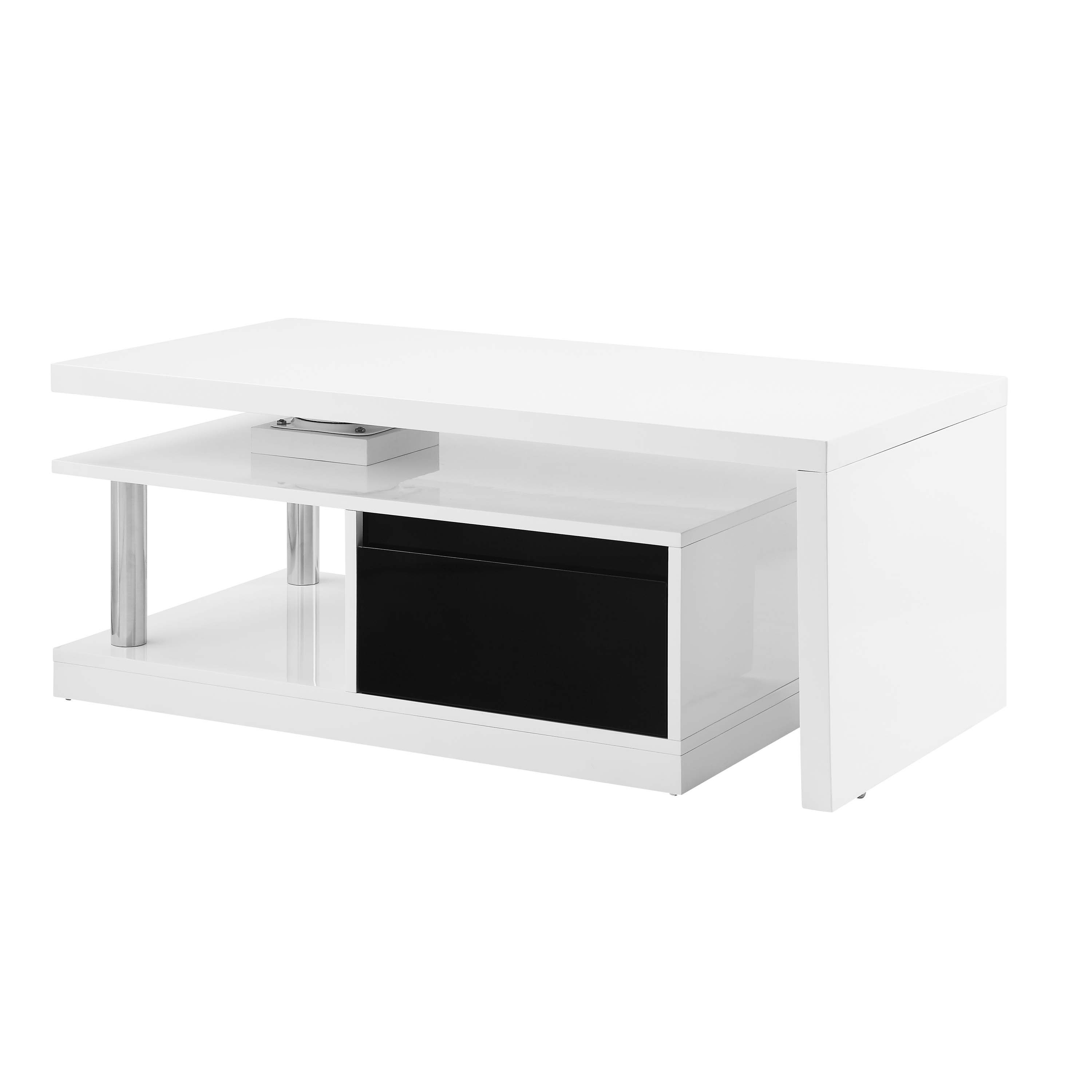 Brayden Studio® ACME Buck II Coffee Table w/Swivel Top in White & Black ...