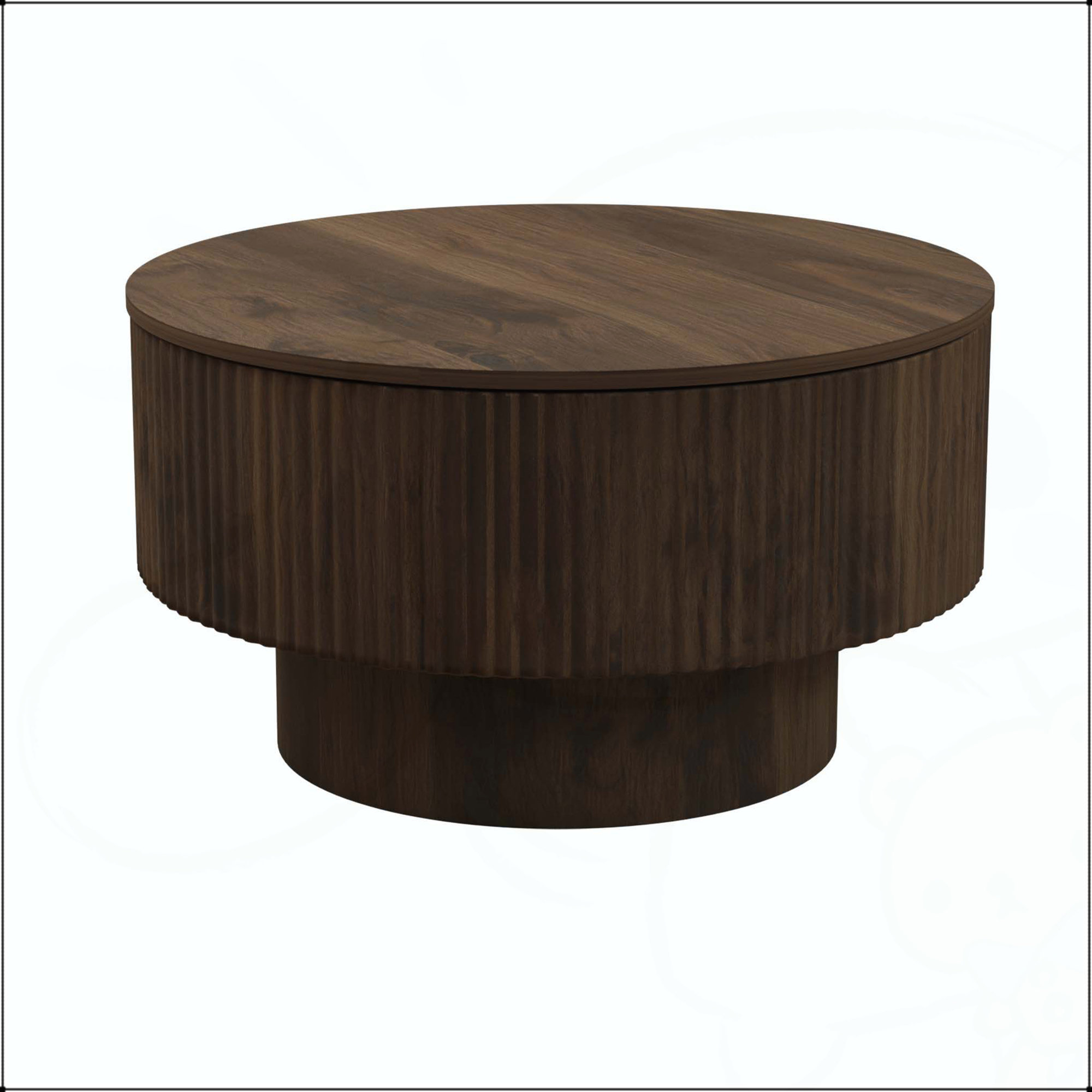 Latitude Run® 29.53 Inch MDF Modern Circular Coffee Table with Groove ...