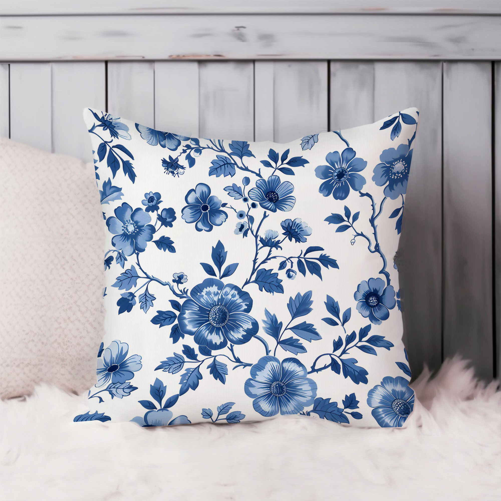 Ethan Taylor Floral Blue Flowers Floral Pattern II | Wayfair