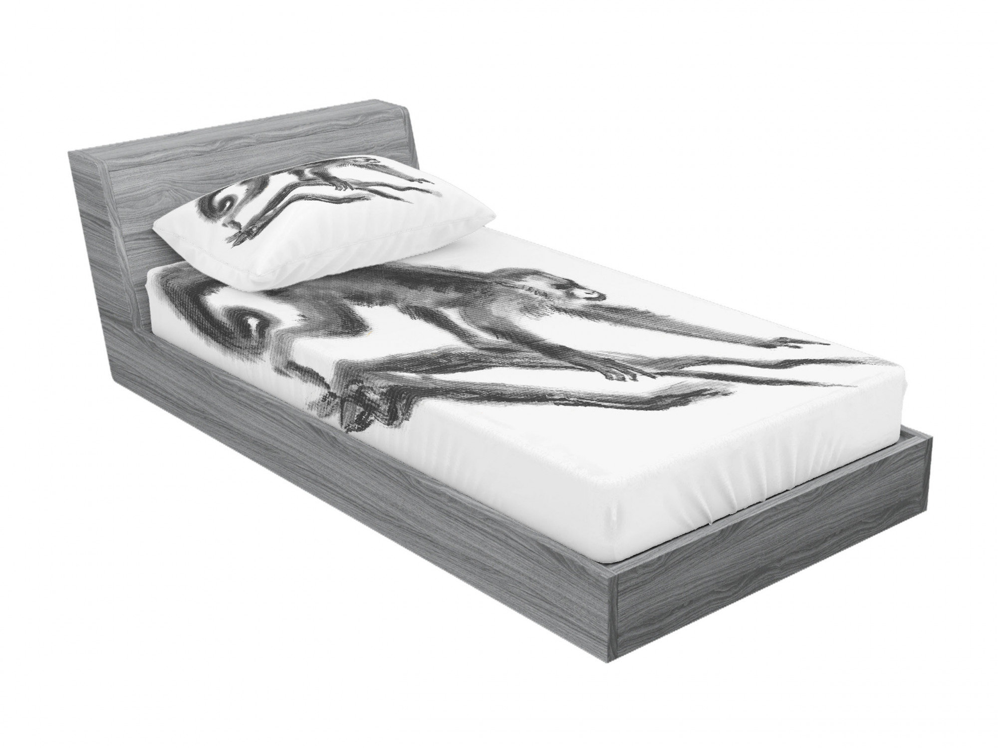 Ambesonne Animal Sketchy Monkey on a Branch Exotic Creature In Jungle ...