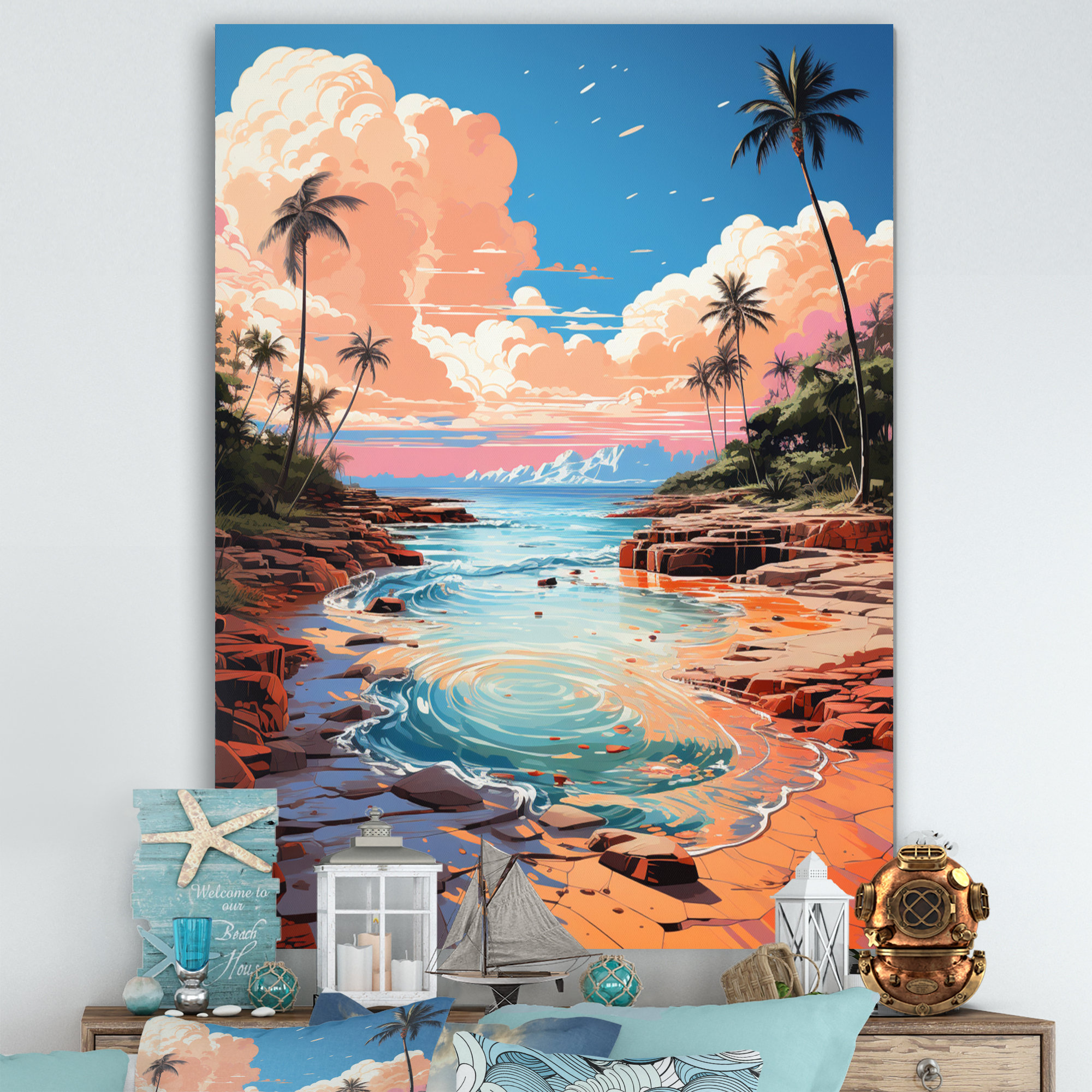 Dovecove Beach Photo Tropical Vibes VIII - Nautical & Beach Canvas Art ...