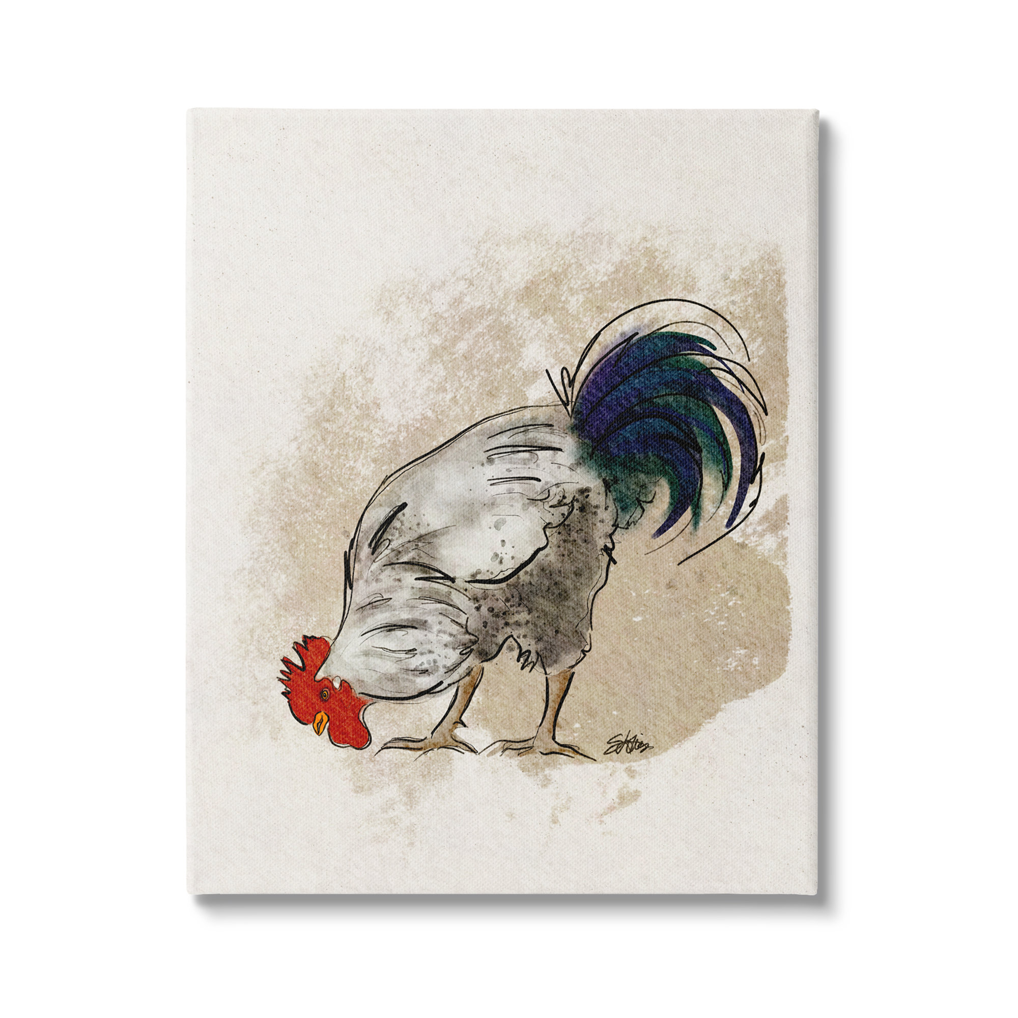 Stupell Industries Farmhouse Chicken Country Animal by Shanda Louis ...