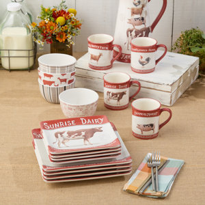 Certified International Vintage Farm 16-Piece Dinnerware Set, Includes ...