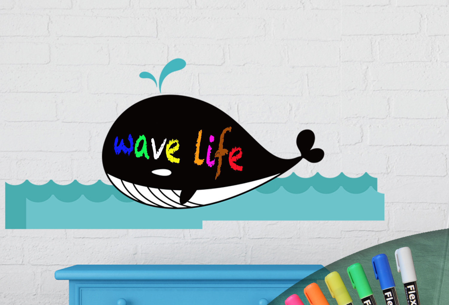 Harriet Bee Whale Flexi Chalkboard Wall Decal | Wayfair