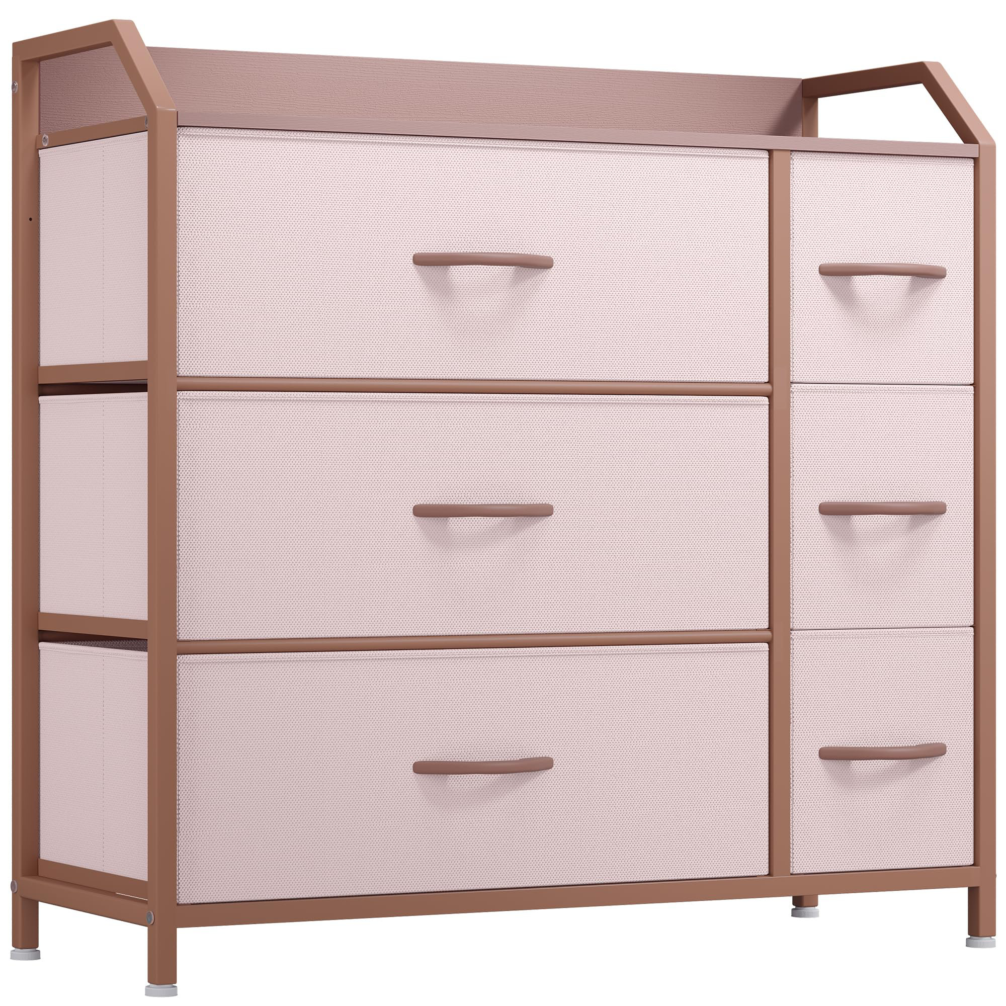 Hokku Designs Dresser With 6 Drawers, Fabric Storage Tower, Organizer ...