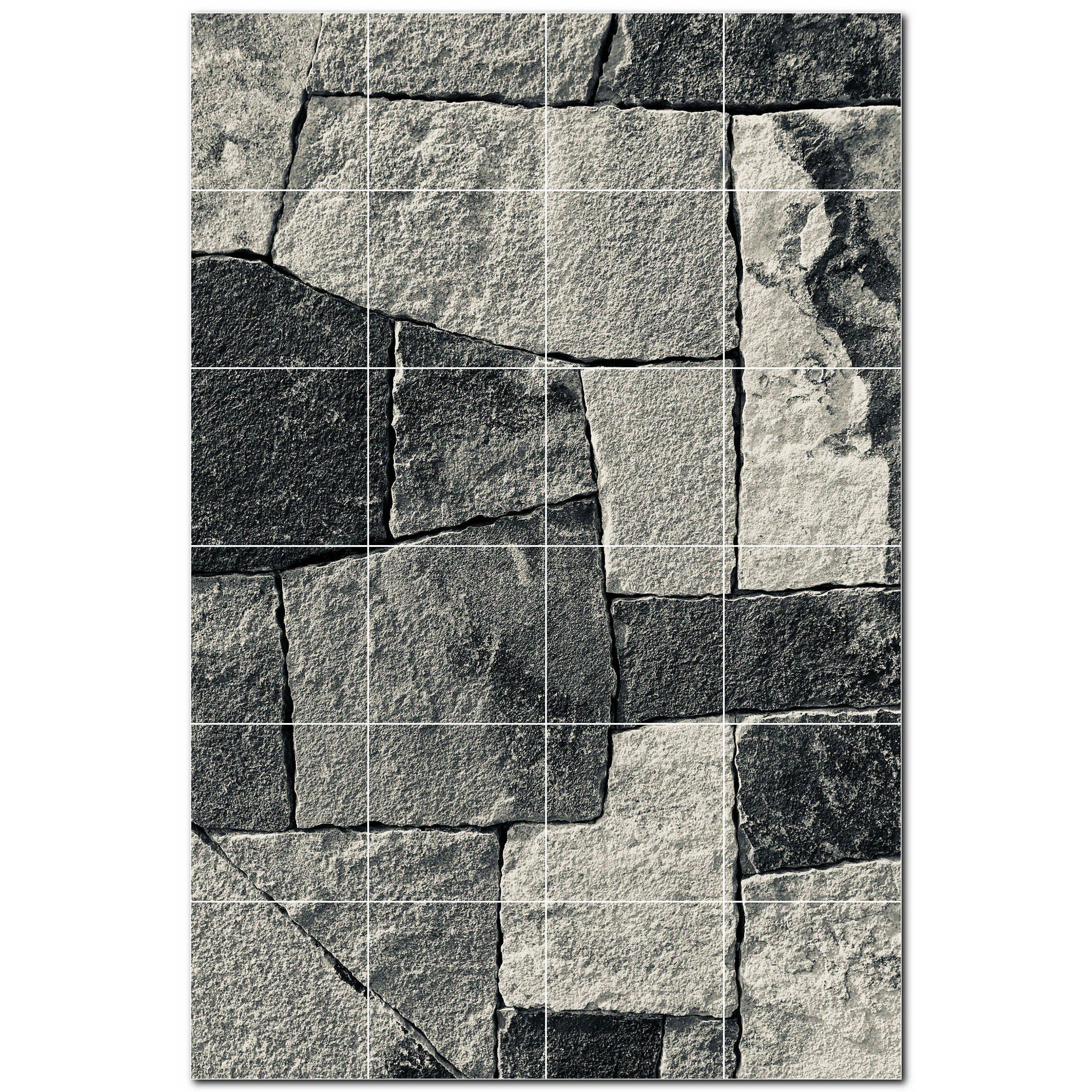 Picture-Tiles.com 32" x 48" Ceramic Rocks Photo Decorative Mural Tile ...