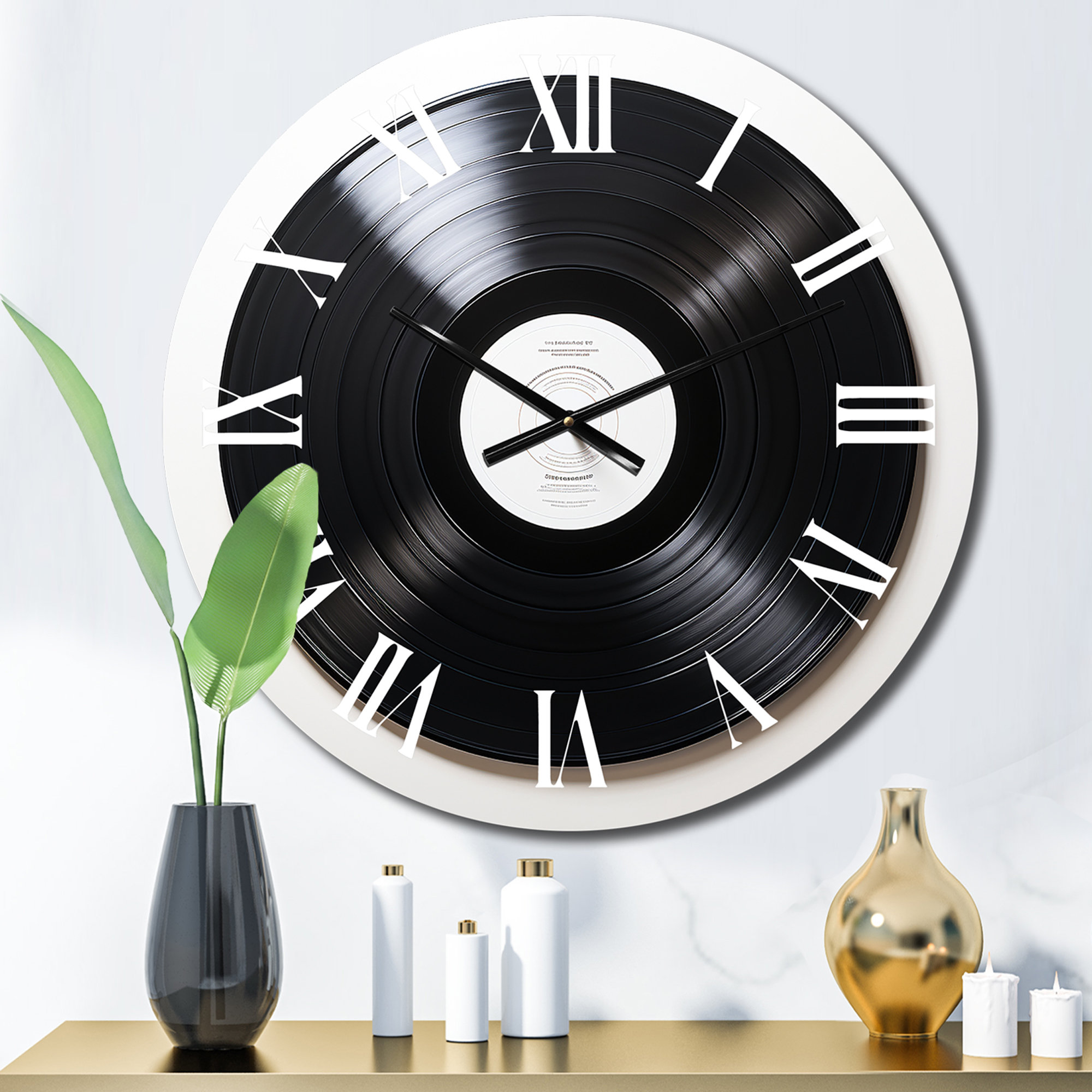 Design Art Vinyl Record Vinyl Serenade I - Vinyl Records Wall Clock ...