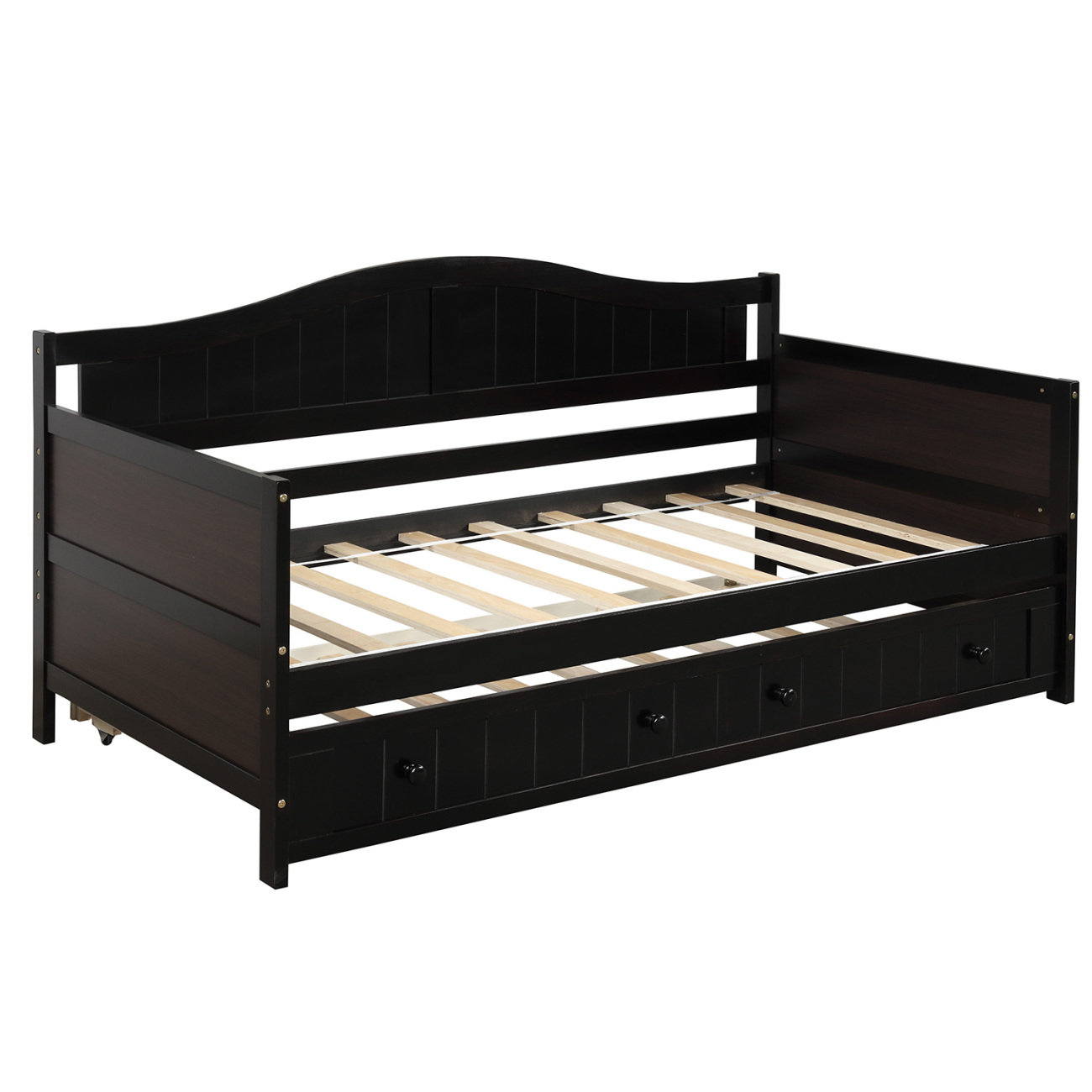 Harriet Bee Wooden Daybed With Trundle Modern Twin Daybed Frame Sofa ...