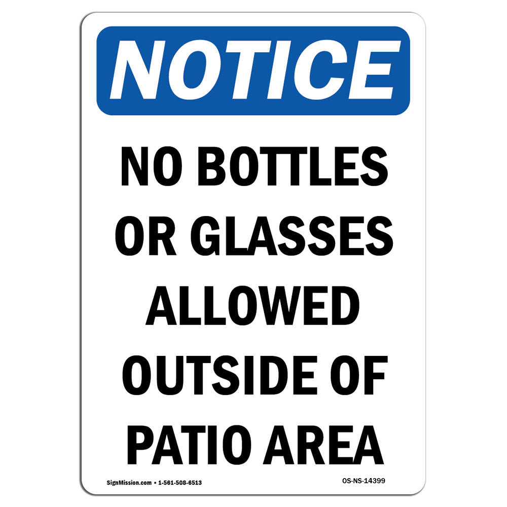 SignMission No Bottles or Glasses Allowed Sign | Wayfair