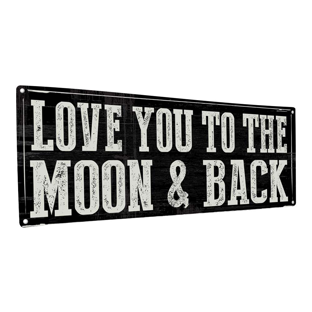 Trinx Love You to the Moon Metal Sign Wall Décor | Wayfair