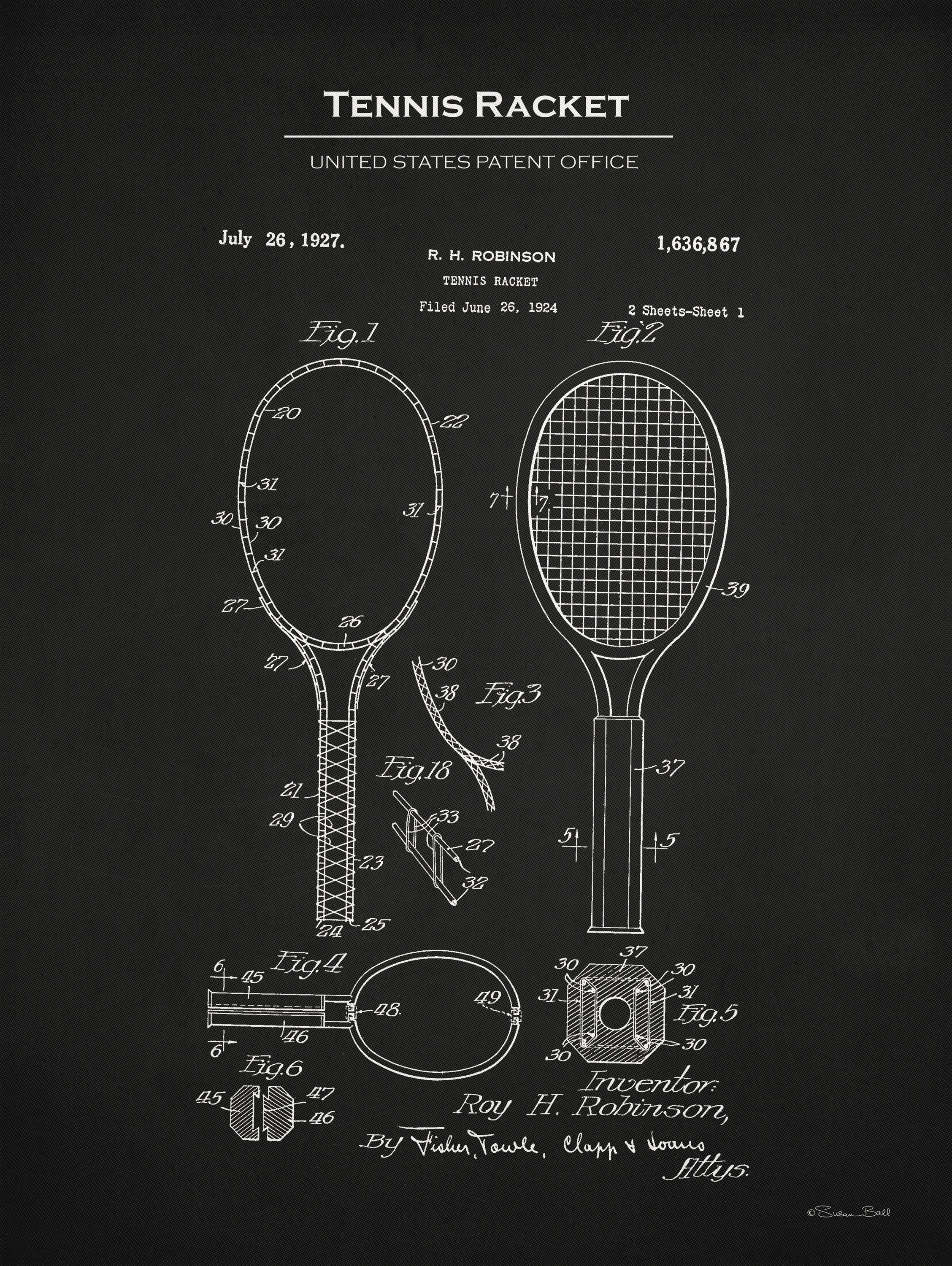 Williston Forge Tennis Racket Patent by Susan Ball | Wayfair