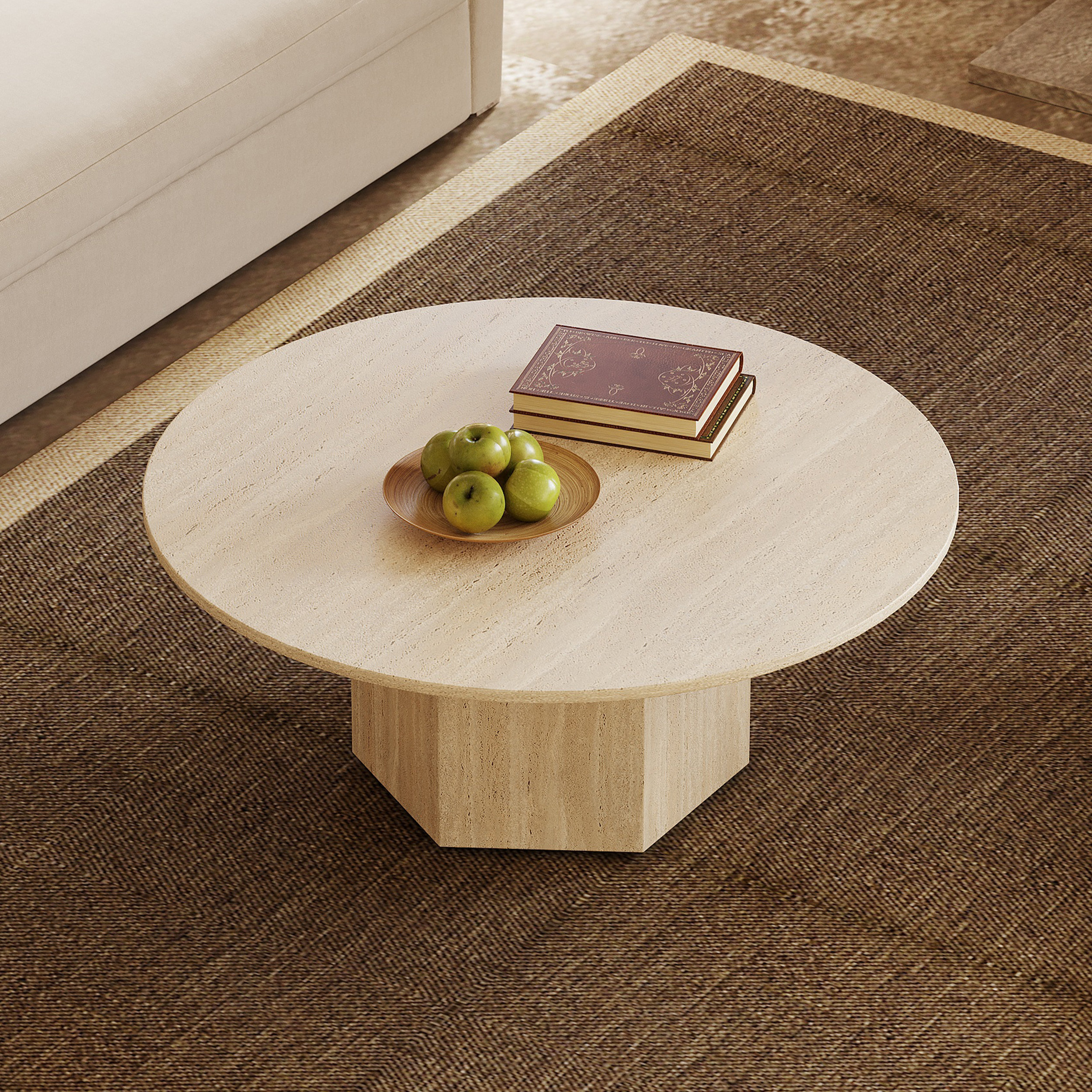 Corrigan Studio® Modern Round Stone Coffee Table | Wayfair