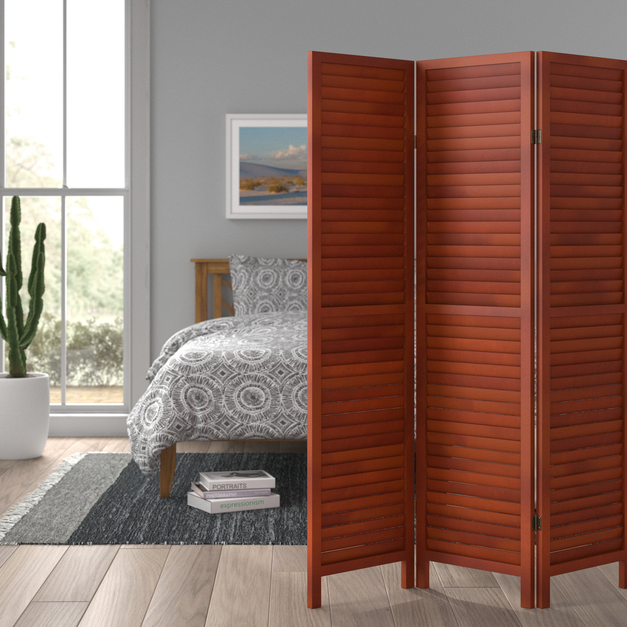 Langley Street® Allenbie 5.2 Ft. Tall Louvered Room Divider & Reviews ...