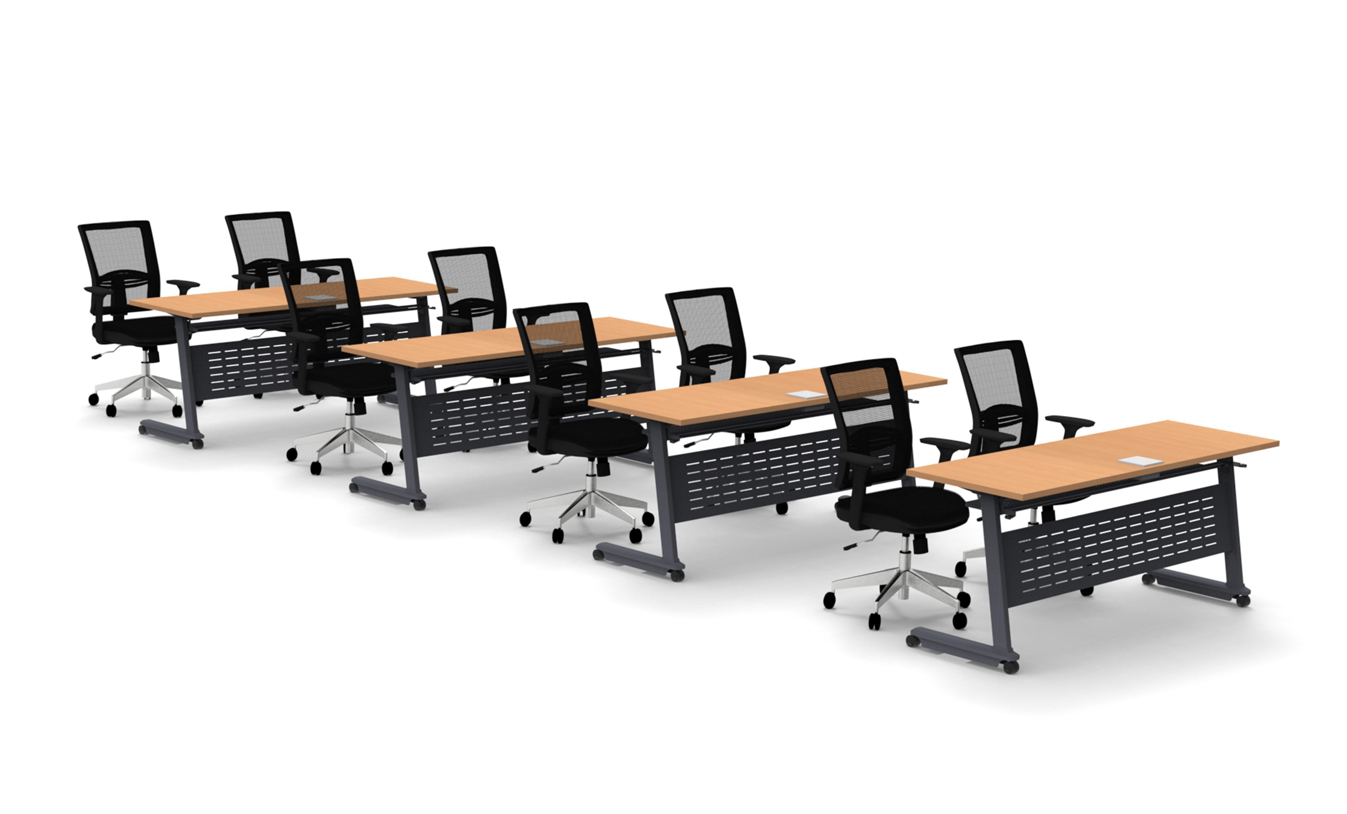 Team Tables Rectangle 6 Person Flip Top 72'' L Modular Training Table ...