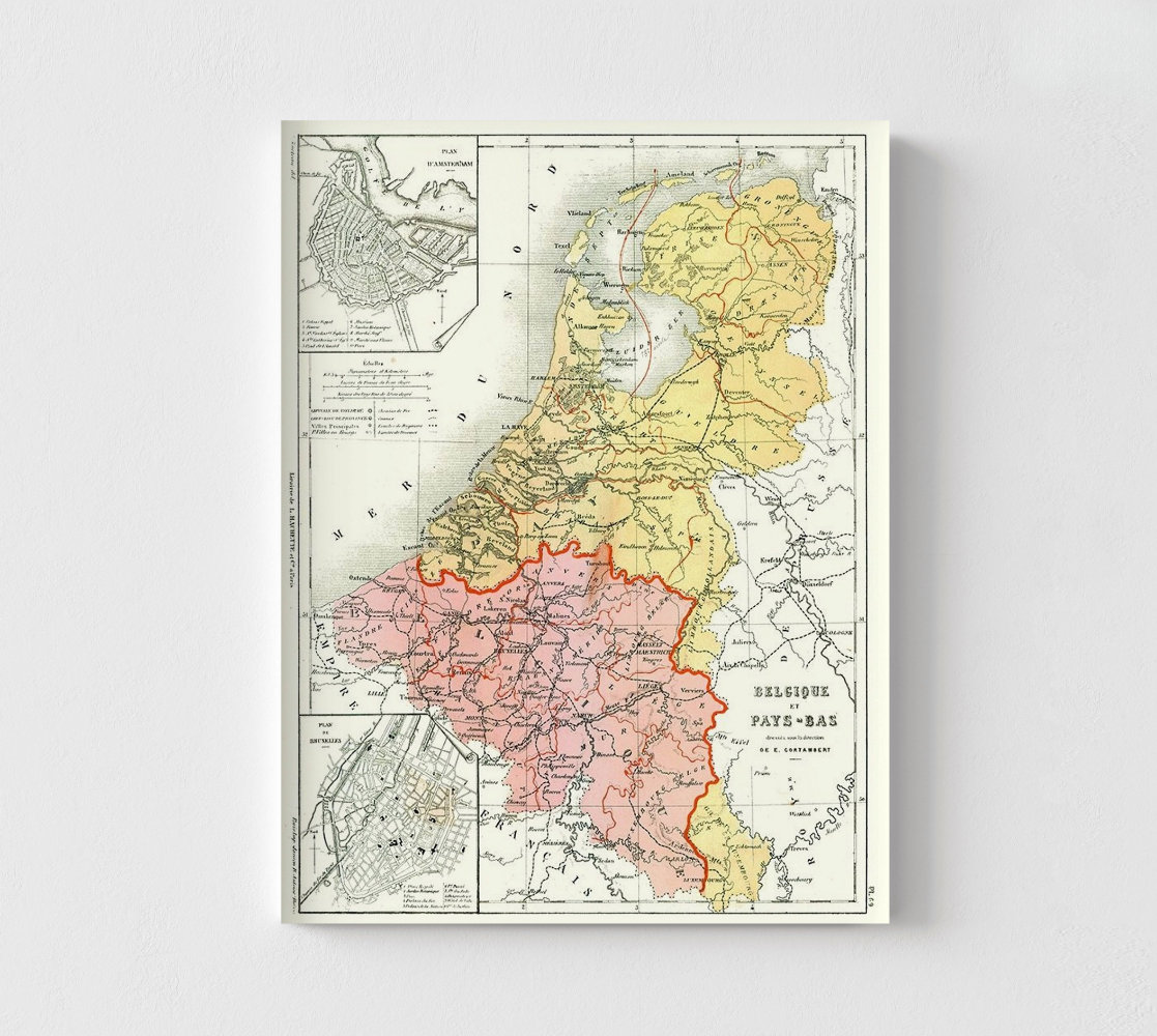WeFrameArt Europe Belgium Netherlands - Cortambert 1880, Antique Old ...