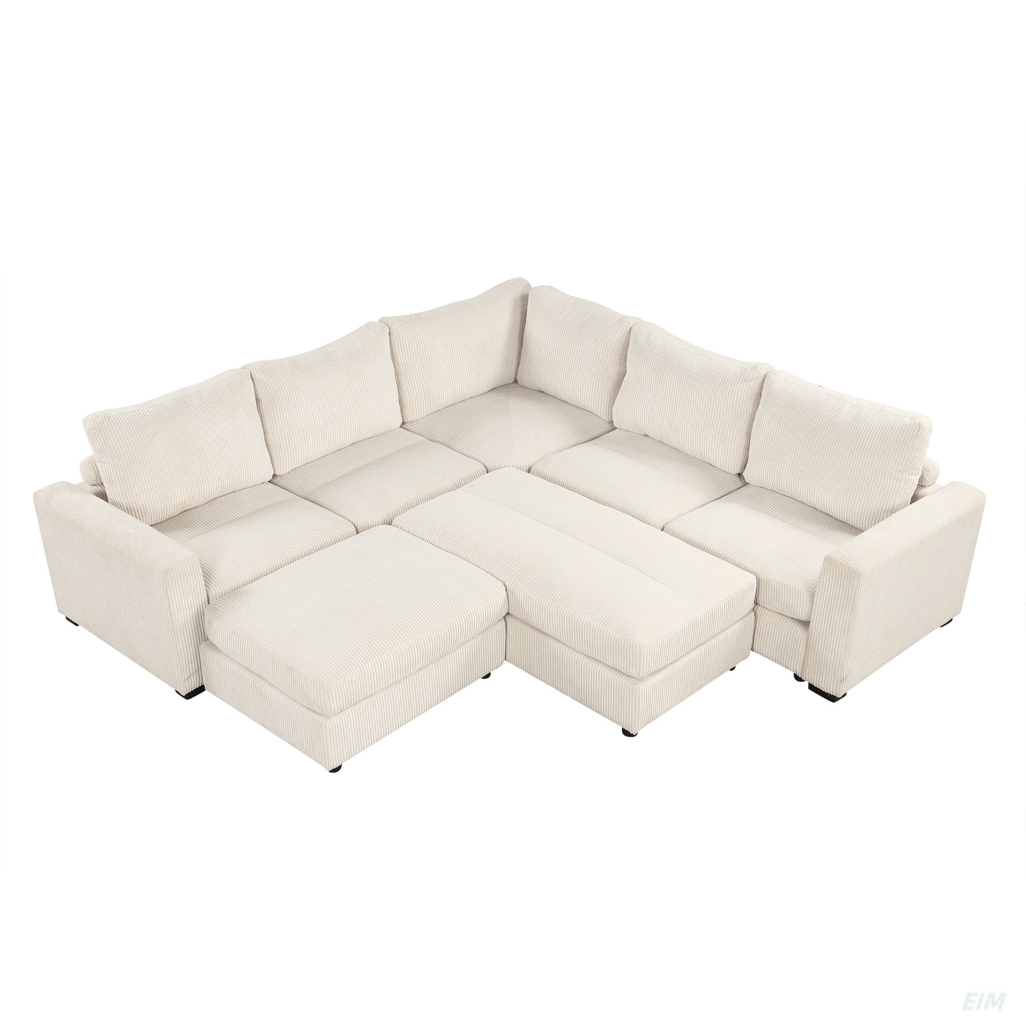 Latitude Run® 121.3" Sectional Couch Sofa Bed Modular Sofa With Two ...