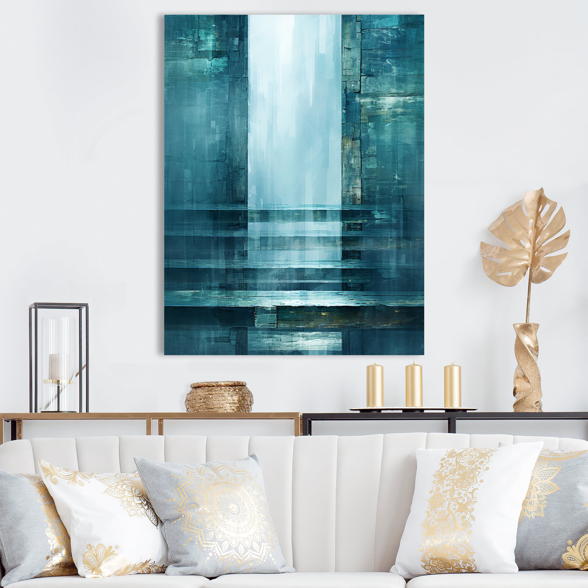 Wrought Studio Door To The Other Side Turquoise Riverside I - Abstract ...