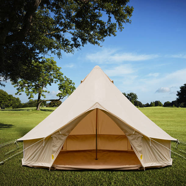 VEVOR 5-Person 100% Cotton Canvas Bell Tent 9.8 ft in Dia. Waterproof ...
