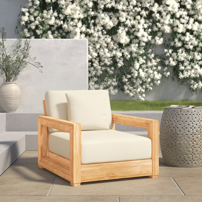 Joss & Main Melrose Teak Outdoor Lounge Chair & Reviews | Wayfair
