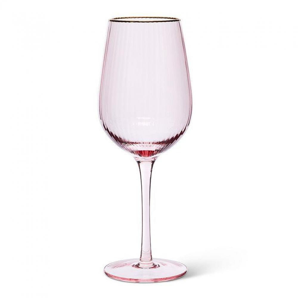 Latitude Run® Optic Goblet With Gold Rim Glass | Wayfair