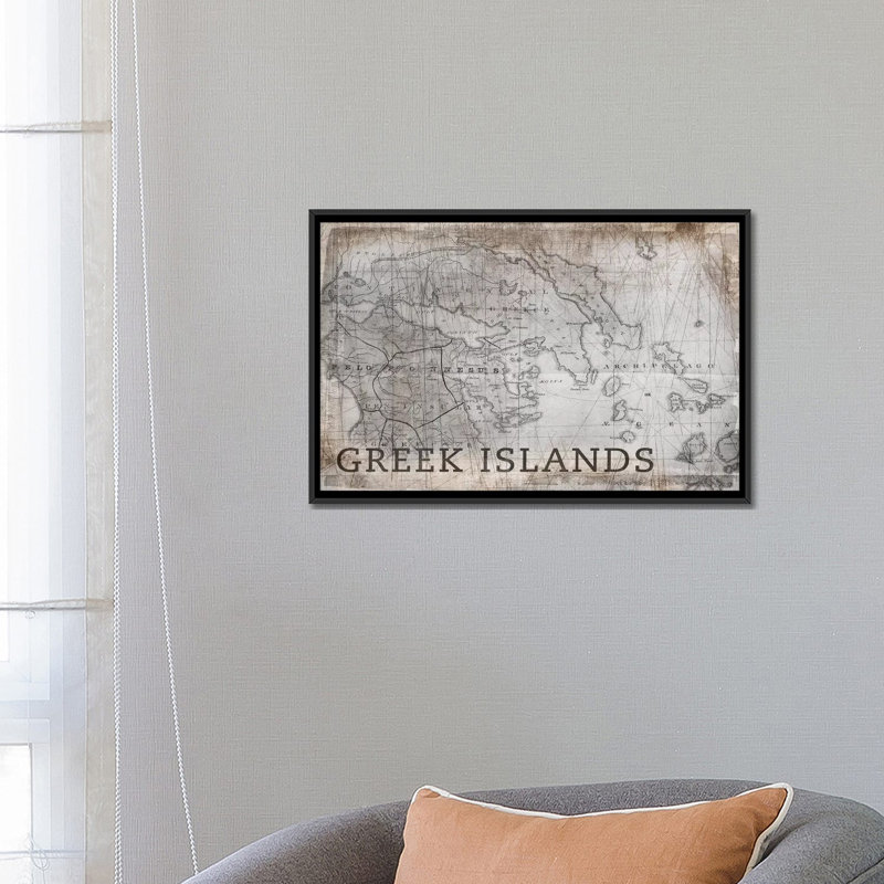 East Urban Home Greek Islands Map, Vintage by PI Galerie - Gallery ...