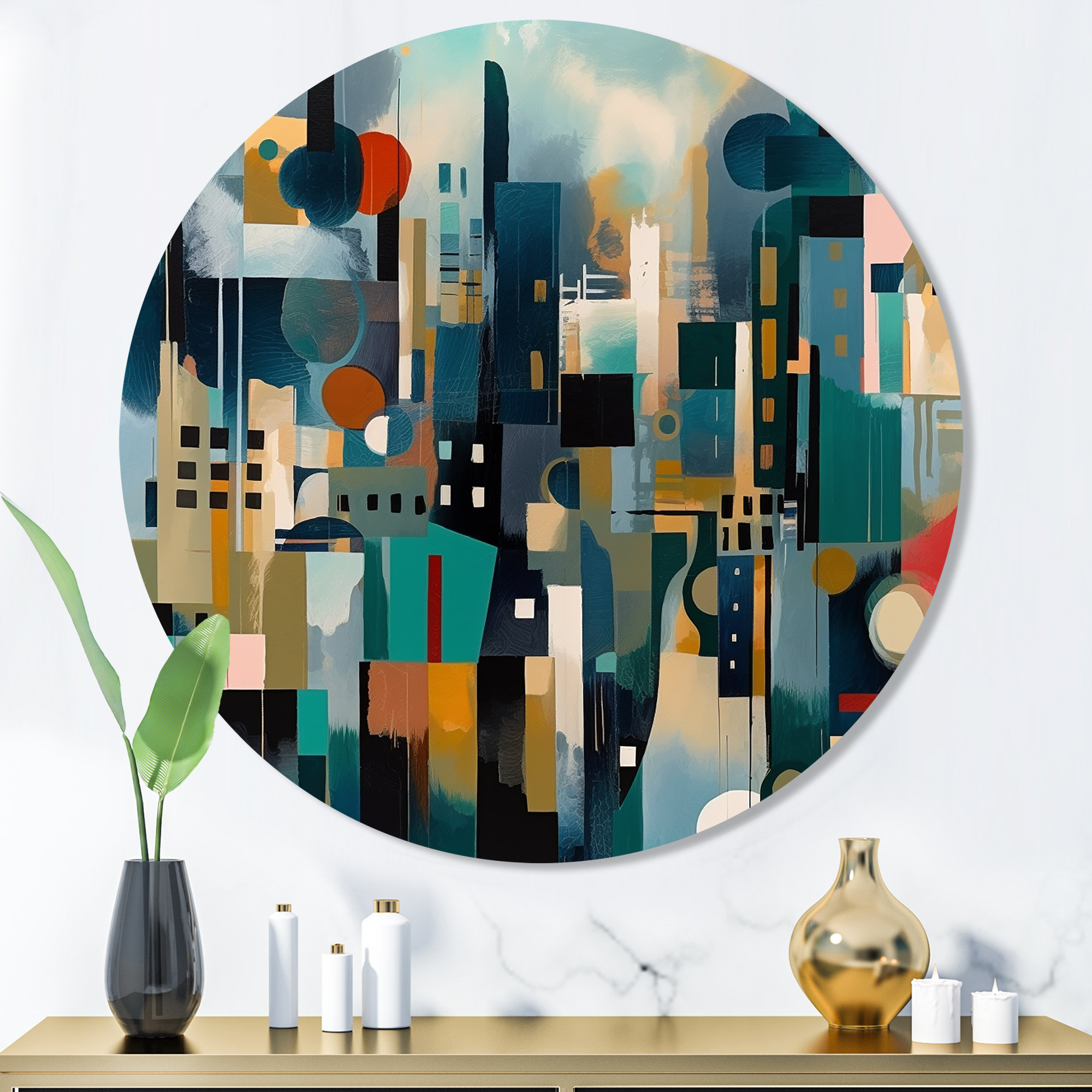 Ivy Bronx Green Abstracted Scenic Views II - Abstract Landscapes Round ...