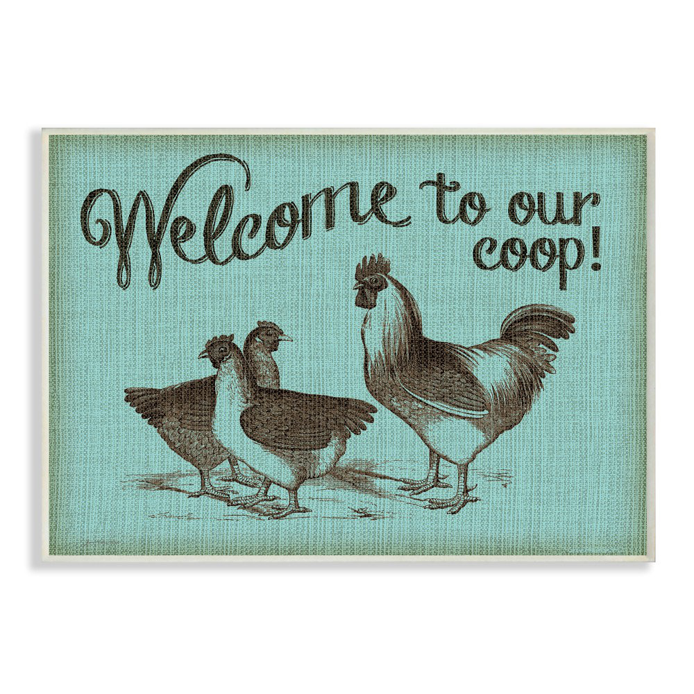 Gracie Oaks Welcome to Our Coop with Chickens Panoramic Graphic Art ...