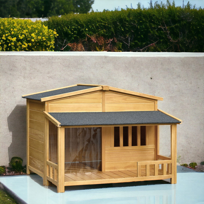 Tucker Murphy Pet™ Elaan Solid Wood Dog House | Wayfair