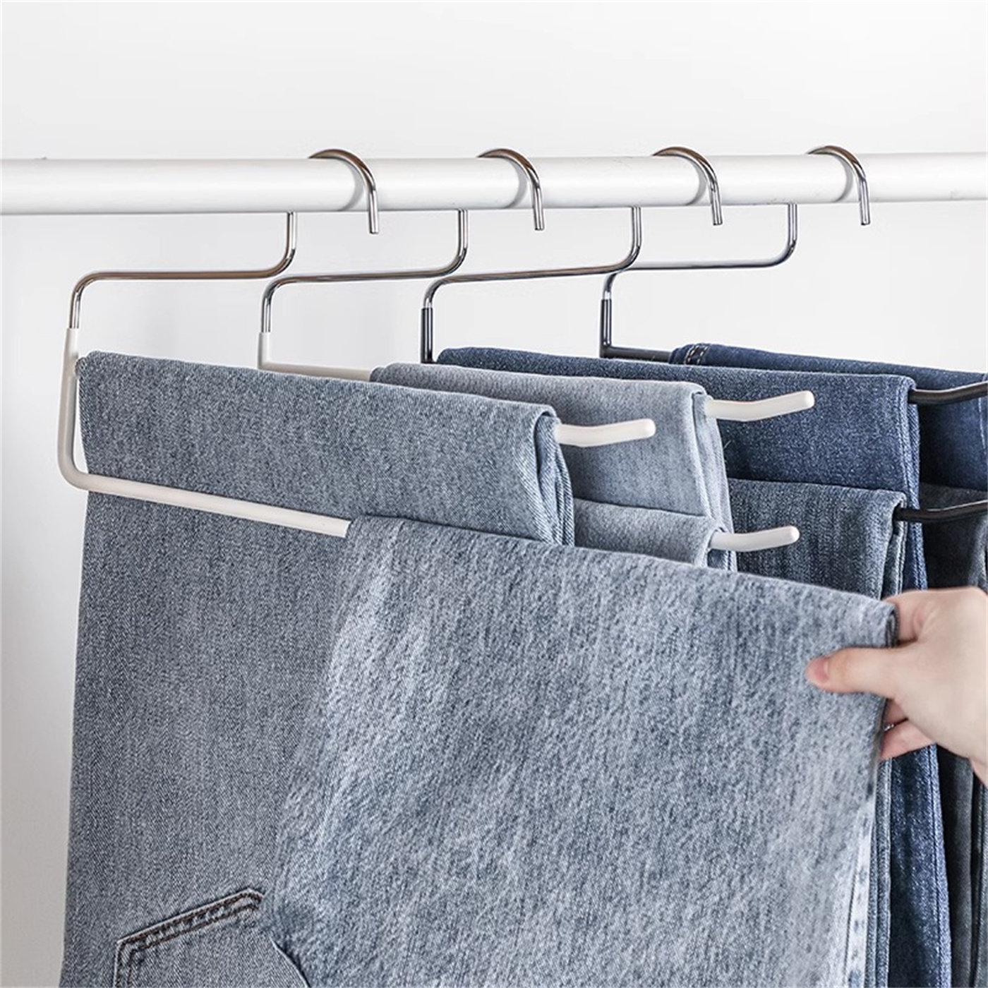 Rebrilliant Double Row Non-Slip Pants Hanger | Wayfair Rebrilliant Double Row Non-Slip Pants Hanger | Wayfair