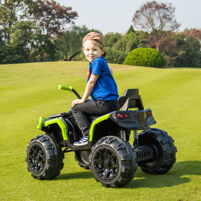 Outfunny 24V Kids 4 Wheeler, Ride on Toy ATV with Bluetooth & Headlight ...