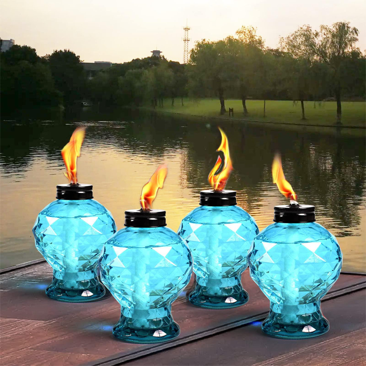 ALHAMBRA 8.11'' Glass Tabletop Torch | Wayfair