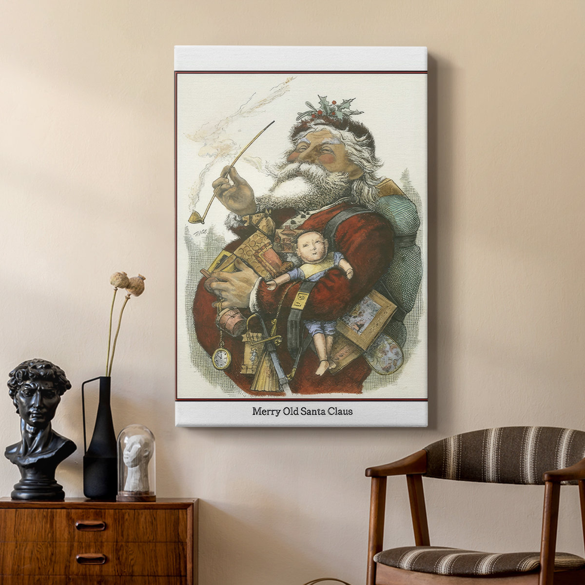 Alcott Hill Merry Santa -Custom Wrapped Gallery Cavas - Wayfair Canada