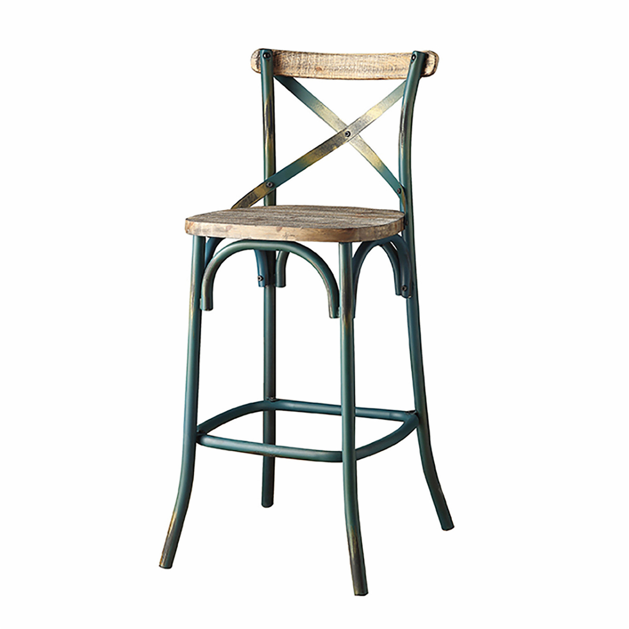 August Grove® Charming Vintage Industrial Bar Stool with Sturdy ...