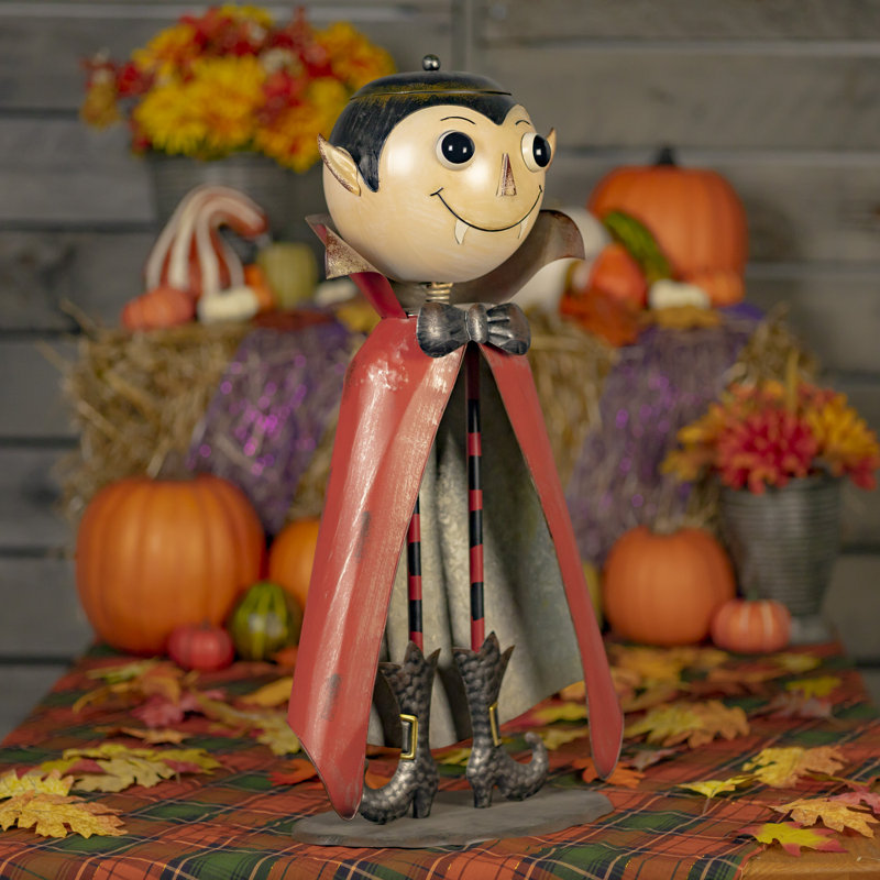 The Holiday Aisle® 27" Tall Big Head Vampire Figurine with Candy Jar ...