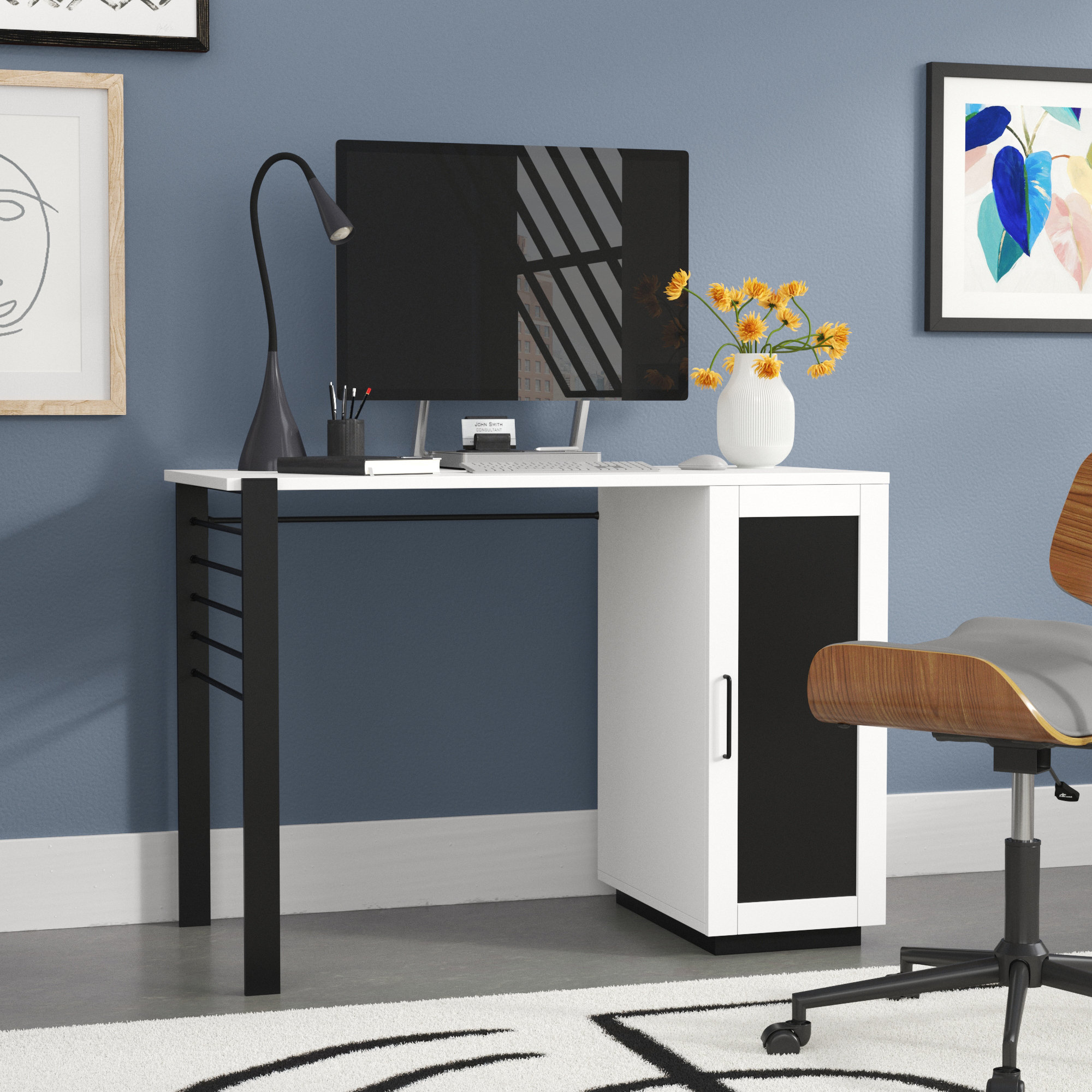 Mercury Row® Spigner Tuleta Desk with Cabinet Storage & Reviews ...