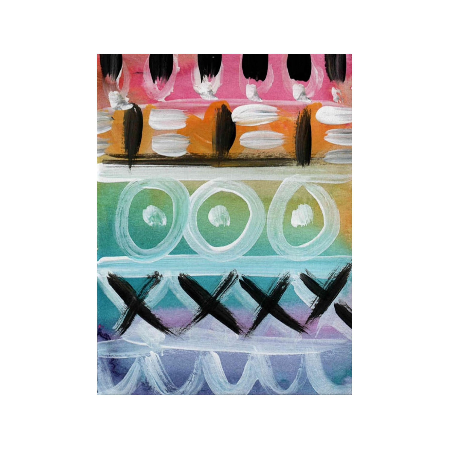 Ophelia & Co. Pink Blue Fiesta Abstraction Canvas Modern Print Decor ...