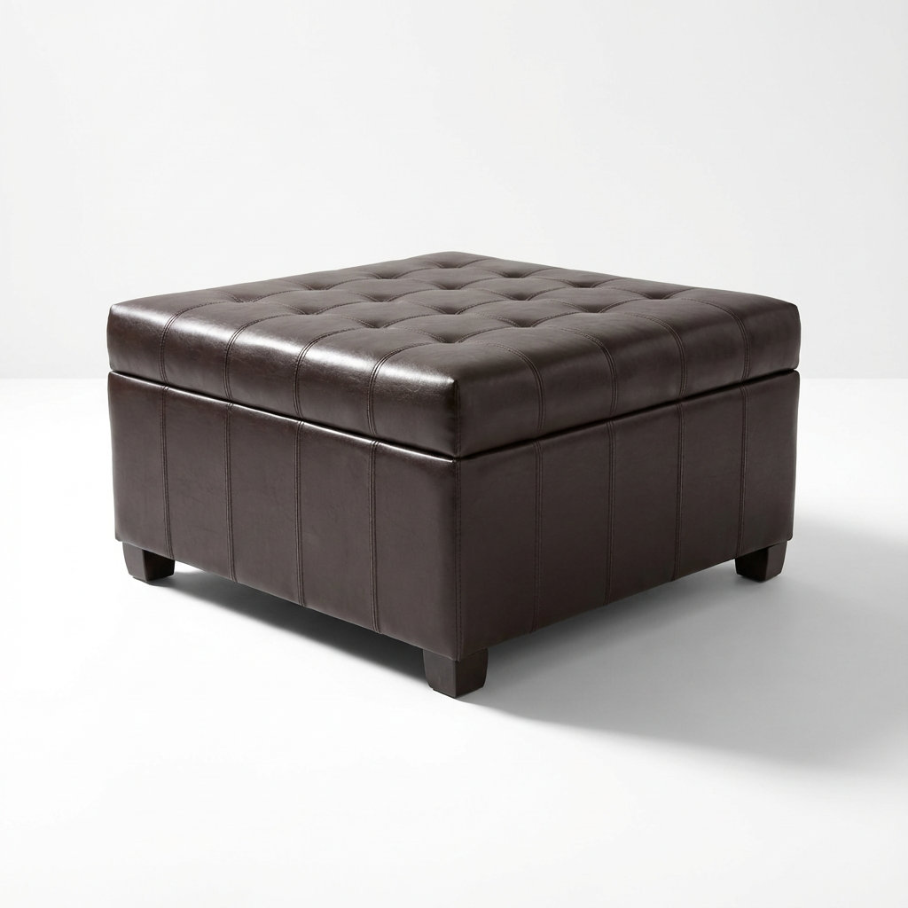 Latitude Run® Tufted Upholstered Leather Storage Ottoman Bench ...