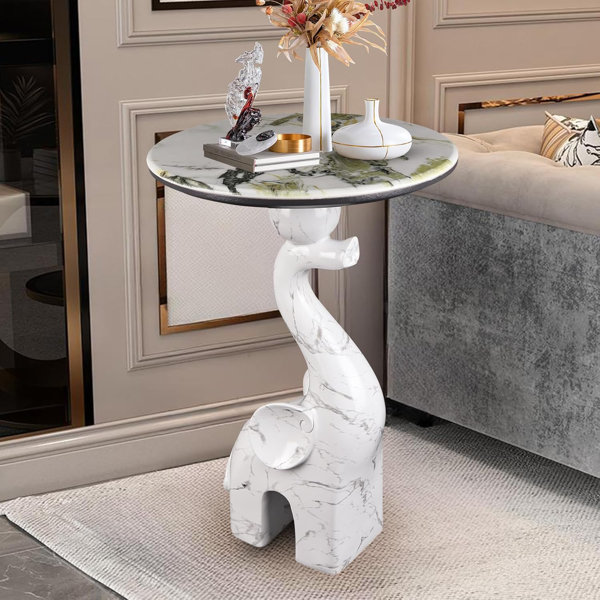 Ivy Bronx End Tables Living Room - Side Table with Art Base Nightstand ...