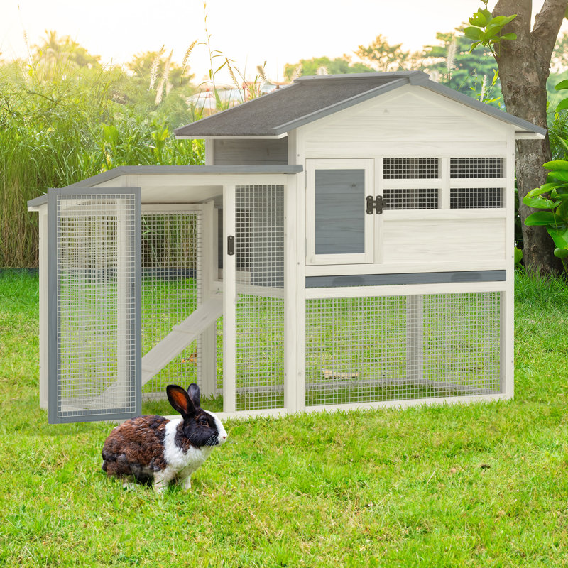 Tucker Murphy Pet™ Wooden Rabbit Hutch Weather Resistant & Reviews ...