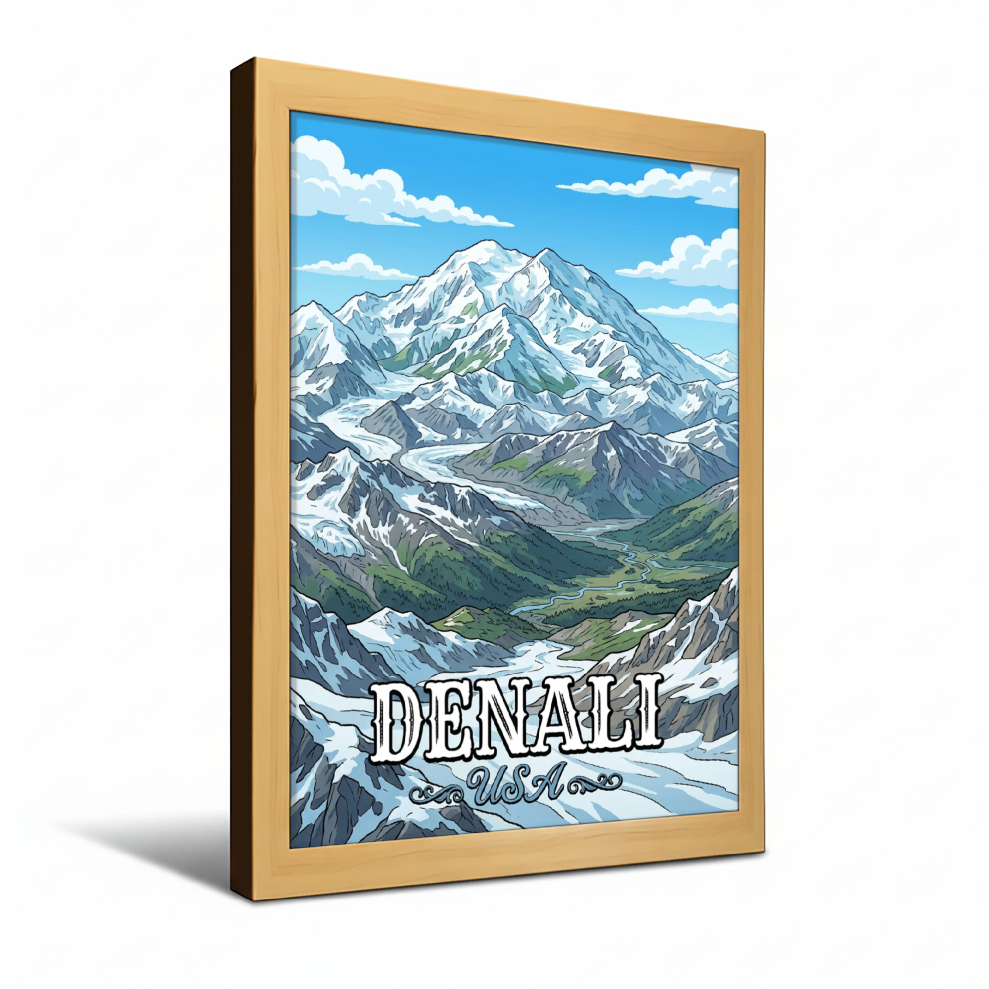 Union Rustic Scenic &Cityscapes Denali Mountain Landscape Art Print ...