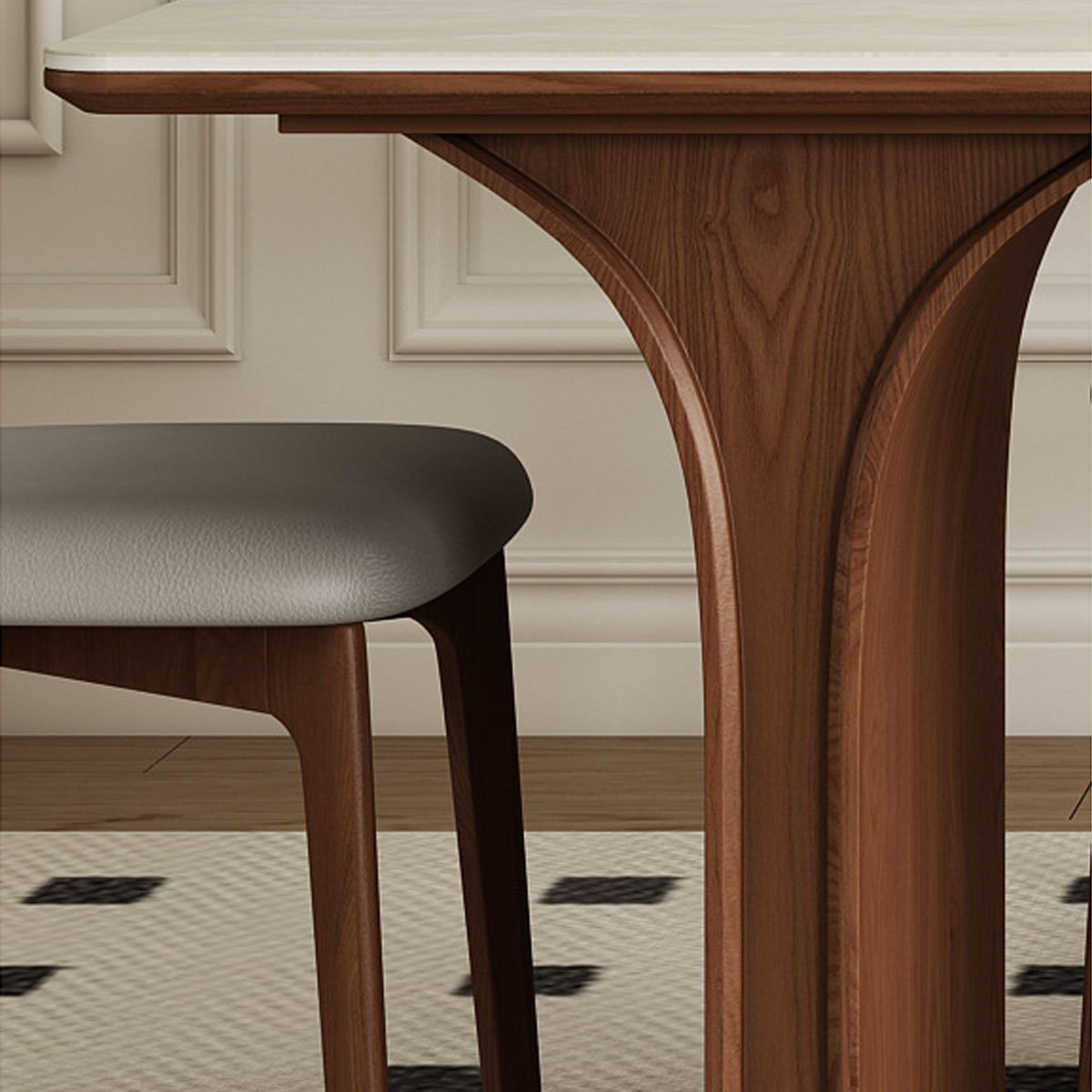 Brayden Studio® Elwer Stone & Solid Wood Dining Table | Wayfair