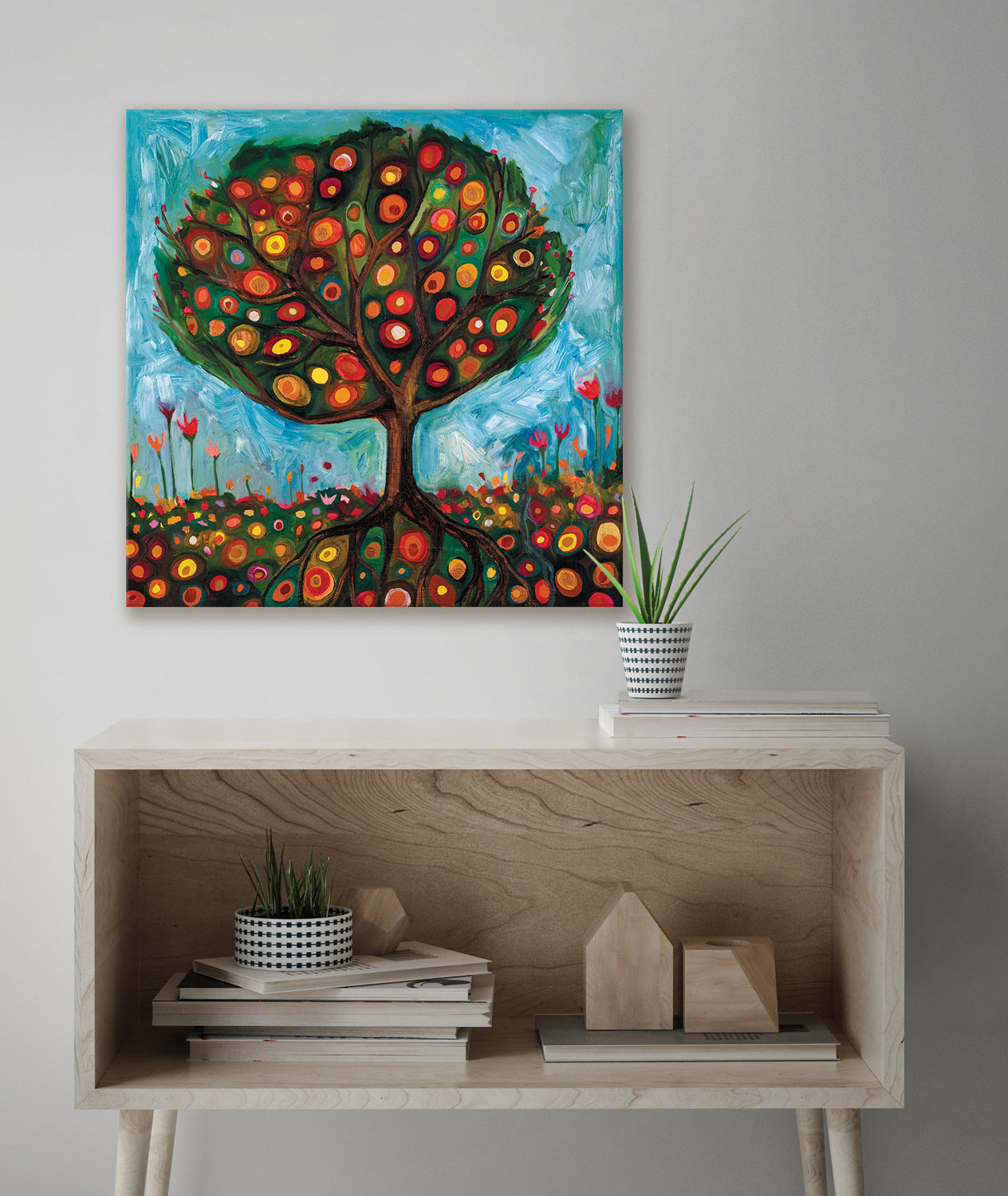 GreenBox Art 'Pomegranate Tree' by Eli Halpin Painting Print on Wrapped ...