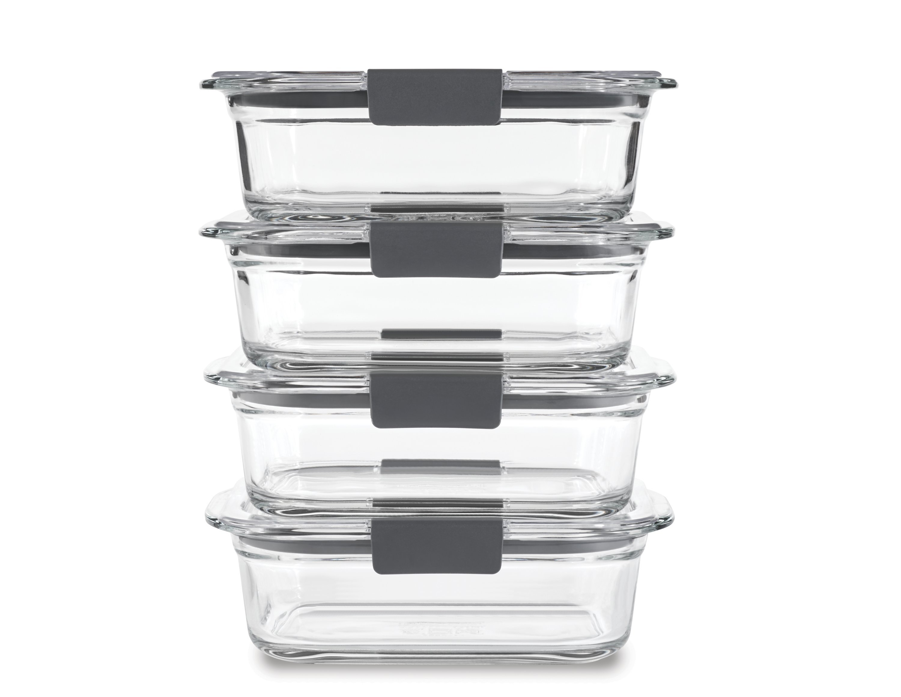 Rubbermaid Brilliance Glass Food Storage Containers with Lids, 3.2 Cup ...